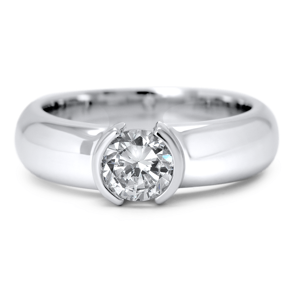 Semi-Bezel Solitaire Engagement Ring - Engagestudio