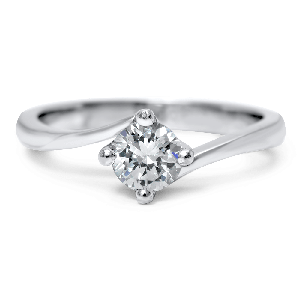 Bypass Solitaire Engagement Ring - Engagestudio