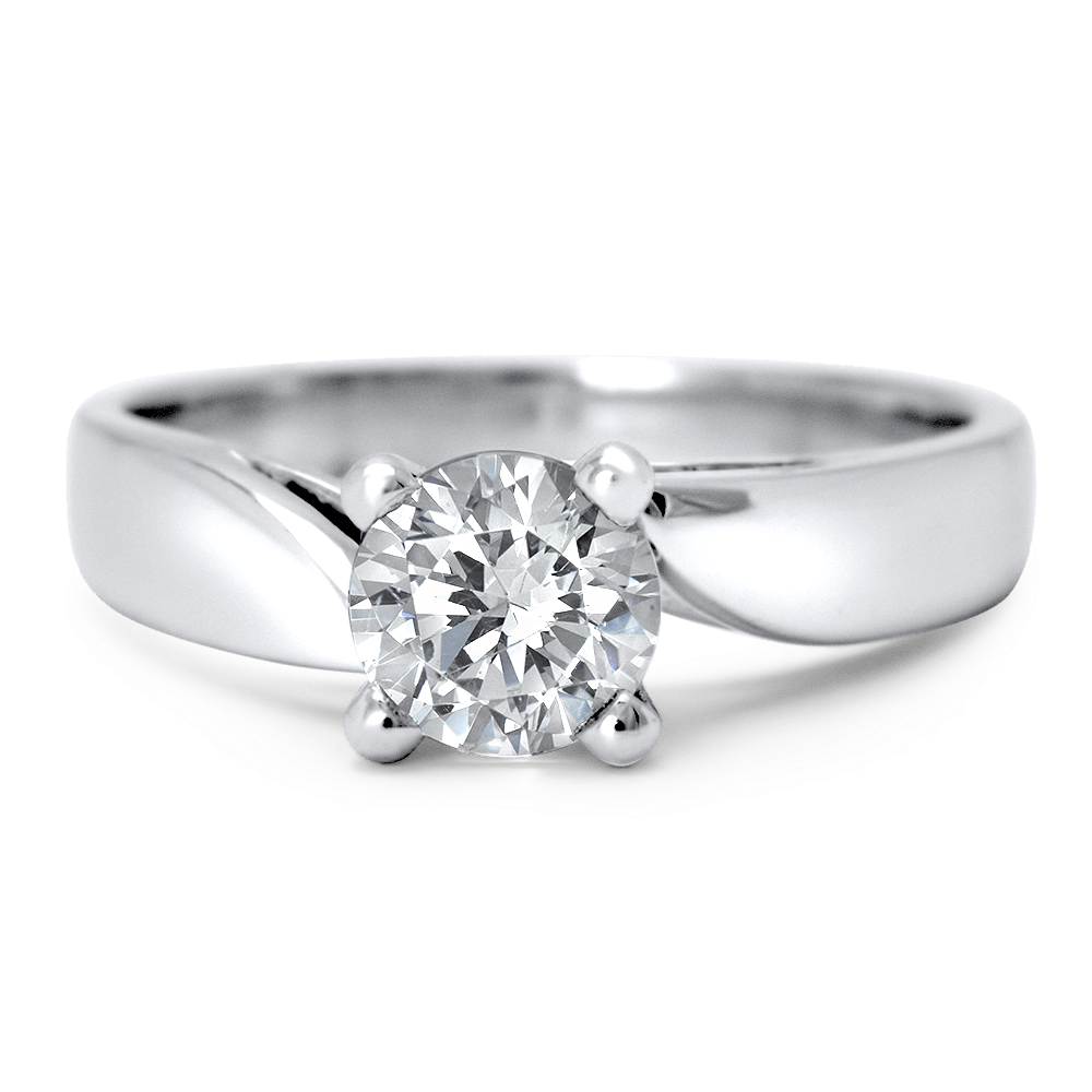 Tapered Solitaire Engagement Ring - Engagestudio