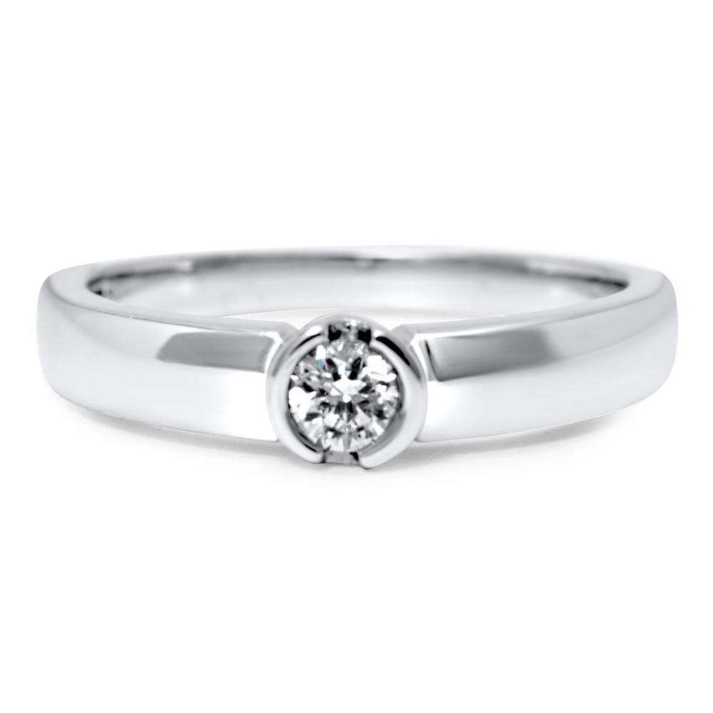 Bezel Set Solitaire Engagement Ring - Engagestudio